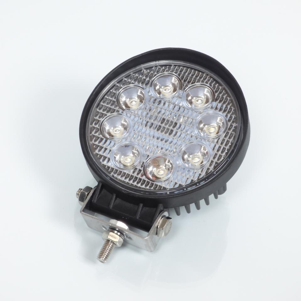 Phare eclairage projecteur rond huit LED 12V 24W 1800 lumens moto quad ...
