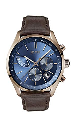 Hugo Boss Drivers Homme 44mm Bracelet Cuir Marron Quartz Montre 1513604