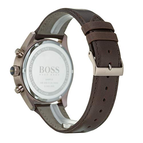 Hugo Boss Drivers Homme 44mm Bracelet Cuir Marron Quartz Montre 1513604