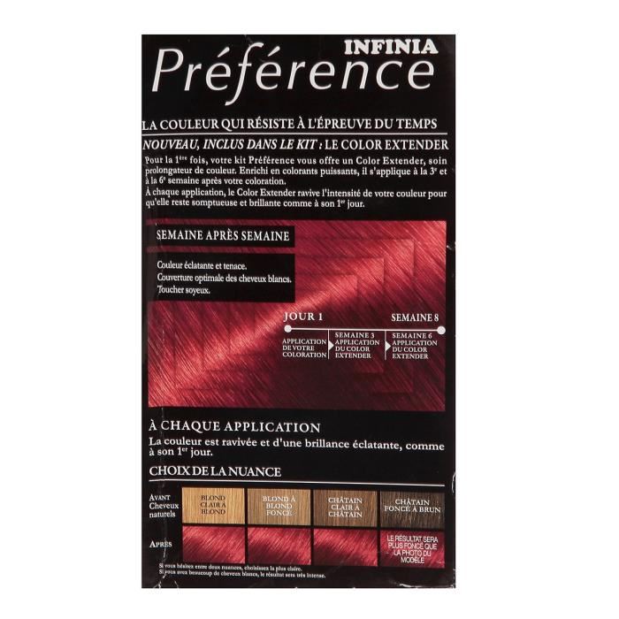 LOREAL PARIS Coloration Preference infinia 666 pure Scarlet rouge tres ...