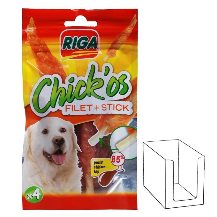 RIGA CHICK'OS filets de poulet + stick x 4 pour chien